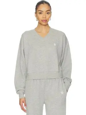 Eterne Cropped V-neck Sweatshirt - Heather Grey