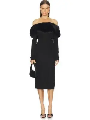 L'academie By Marianna Nara Midi Dress - Black