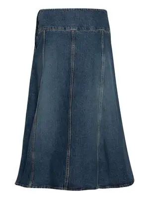 Alaïa Slit Midi Skirt - Blue