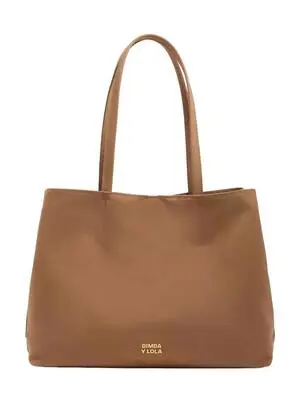 Bimba Y Lola Small Logo-patch Tote Bag - Brown