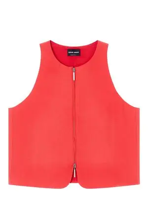 Giorgio Armani Washed Silk Crêpe Waistcoat - Red