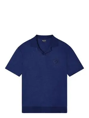 Giorgio Armani Asv Cotton Interlock Polo Shirt - Blue