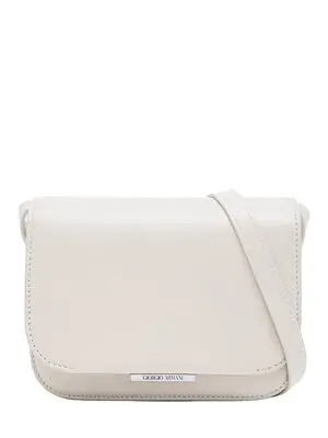 Giorgio Armani Leather Shoulder Bag - White