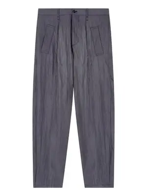 Giorgio Armani Single-pleat Technical Twill Trousers - Grey
