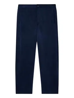 Giorgio Armani Cupro-blend Flat-front Trousers - Navy Blue