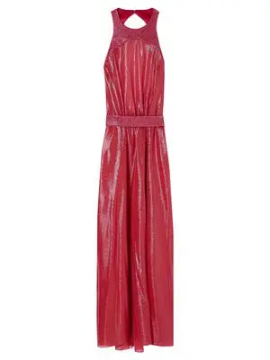 Giorgio Armani Long Dress In Silk Blend With Rhinestone Details - Patterned