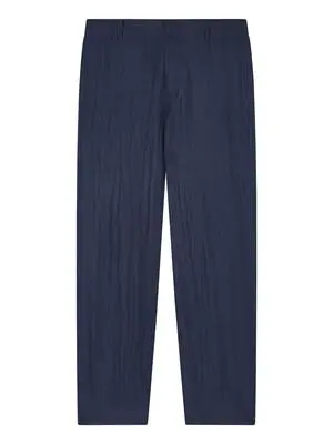 Giorgio Armani Viscose Technical Twill Flat-front Trousers - Grey