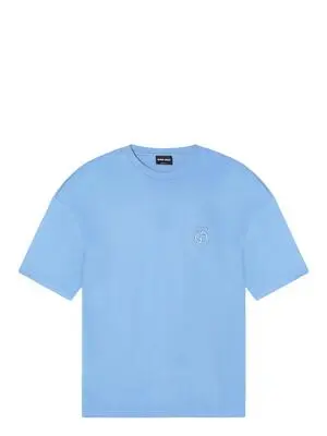 Giorgio Armani Asv Organic Cotton Interlock Crew-neck T-shirt - Light Blue