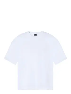 Giorgio Armani Asv Organic Cotton Interlock Crew-neck T-shirt - White