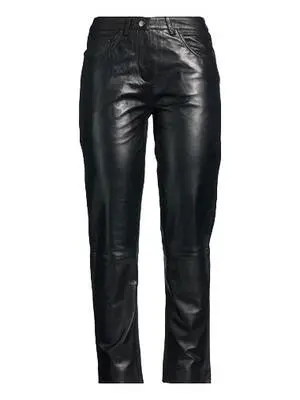 MUUBAA Lambskin Straight-leg Pants - Black