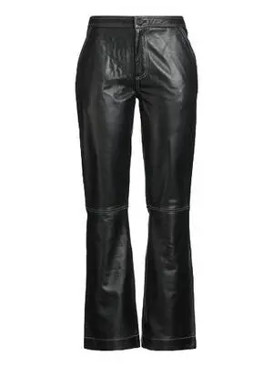 MUUBAA Flared Lambskin Pants - Black