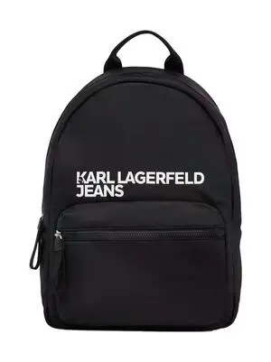 Karl Lagerfeld Logo-print Zip-pocket Backpack - Black