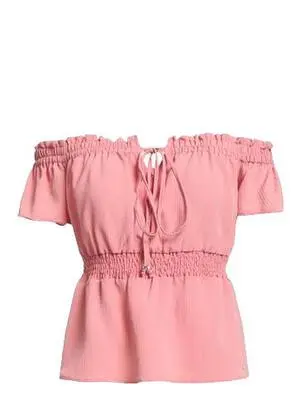 Guess Off-the-shoulder Gathered Top - Pink