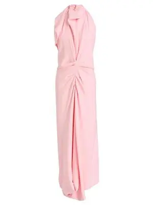 Victoria Beckham Draped Crepe Halterneck Maxi Dress - Baby Pink