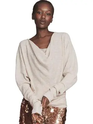 Maeve Cashmere Blend Cowl-neck Pullover Sweater - Sand
