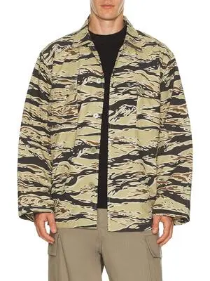 WACKO MARIA Tigercamo Army Shirt In Brown - Beige