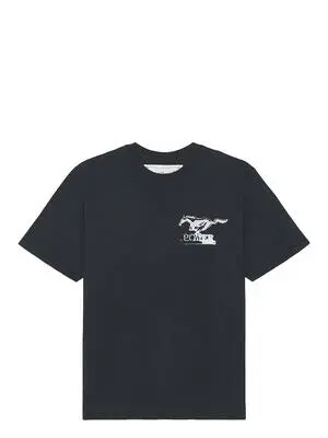 ONE OF THESE DAYS Mustang Cross Tee In Black - Hard Washed Black