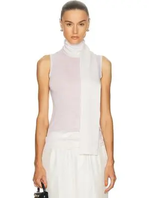 Enza Costa Tissue Cashmere Sleeveless Scarf Sweater - Undyed