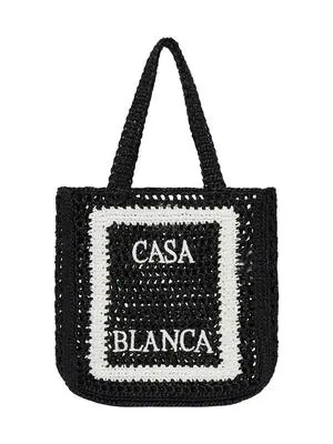 Casablanca Raffia Tote - Black
