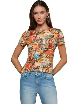 L'Agence Ressi Fitted T-shirt - Multi Collage