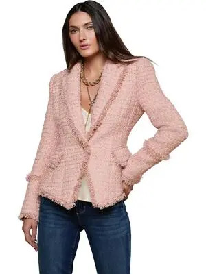L'Agence Kaisley Tweed Blazer - Dusty Pink