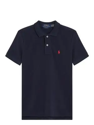 Polo Ralph Lauren Navy Cotton Polo Shirt With Embroidered Logo - Blue