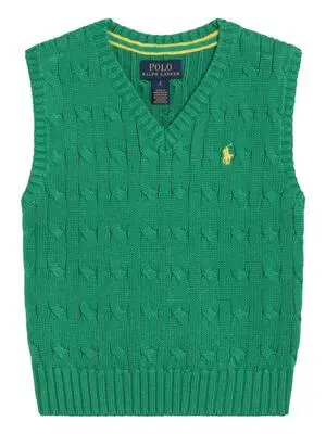 Ralph Lauren Cable-knit Cotton Vest - Green