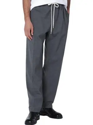 MAISON MARGIELA Wool-blend Trousers With Drawstring - Grey