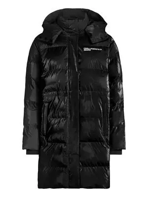 Karl Lagerfeld Logo Puffer Jacket - Black