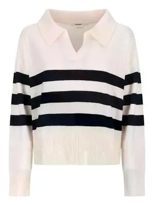 NOTSHY Irina Striped Polo-collar Sweater - Neutrals