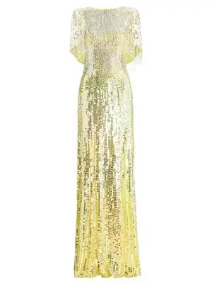 Jenny Packham Blake Sequin-embellished Maxi Dress - Yellow