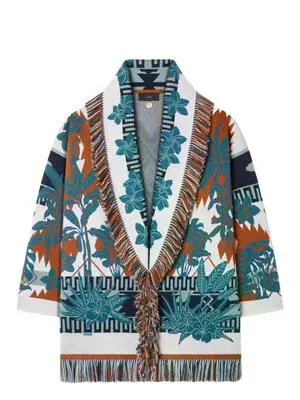 Alanui Island Soul Floral Cardigan - Blue