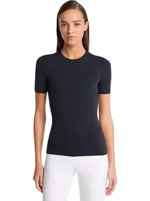Michael Kors Cashmere Short-sleeve Sweater - Blue