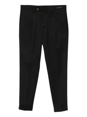 MICHAEL COAL Frederick Pleated Cuffed Trousers - Black