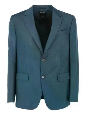 Zegna Button-fastening Long-sleeves Suit - Blue