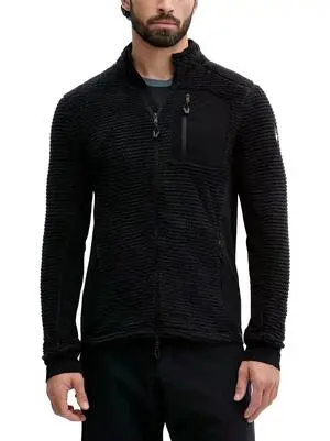 Emporio Armani Bear Fleece Zip-up Knitwear - Black