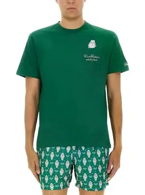 MC2 SAINT BARTH Austin Pocket-watch Printed T-shirt - Green