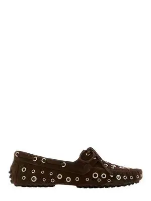 Gimaguas Eyelet Suede Loafers - Brown