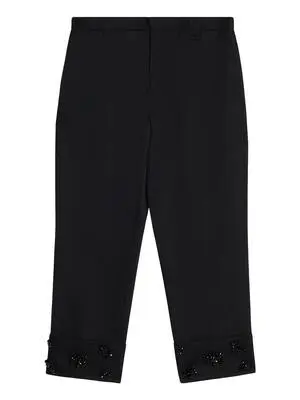 Simone Rocha Straight-leg Trousers With Embellished Cuffs - Black/jet