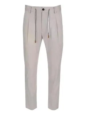 Eleventy Drawstring-fastening Pleated Trousers - Neutrals