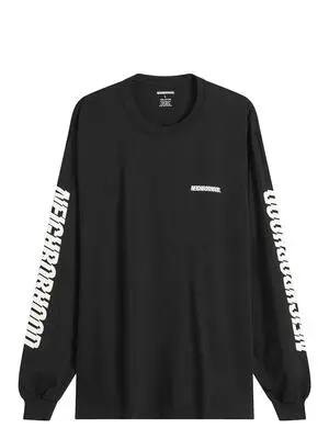 NEIGHBORHOOD Ls-1 Distorted Logo Long Sleeve T-shirt - Black