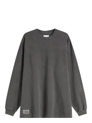 WTAPS Sign Overdyed Long Sleeve T-shirt - Charcoal