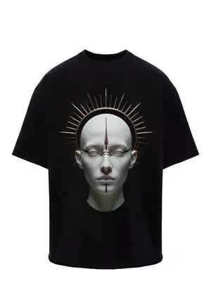 HAMZA Monarh Graphic Print T-shirt - Black