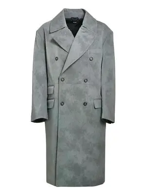 BREATH Wide-collar Double-breasted Coat - Grey