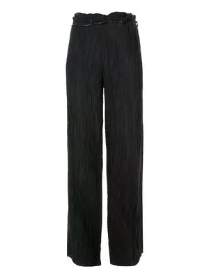 MA+ Belted Wide-leg Trousers - Black