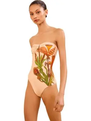 Ulla Johnson Monterey Strapless Maillot - Inner Nature