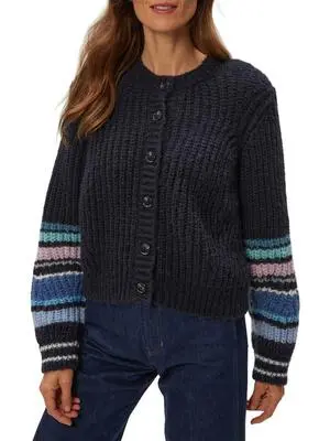 Michael Stars Lumi Stripe Cardigan - Nocturnal Combo