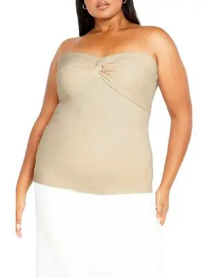 CITY CHIC Strapless Ribbed Top