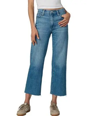 Joe's Jeans The Blake High-rise Wide Leg Crop Jeans With Raw Hem - Graceful