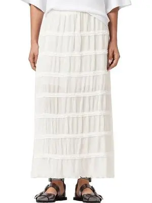 ALLSAINTS Lila Tiered Midi Skirt - White
